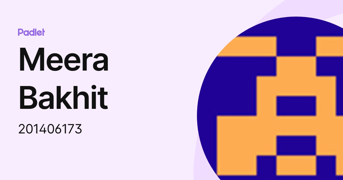Meera Bakhit (201406173) profile | Padlet