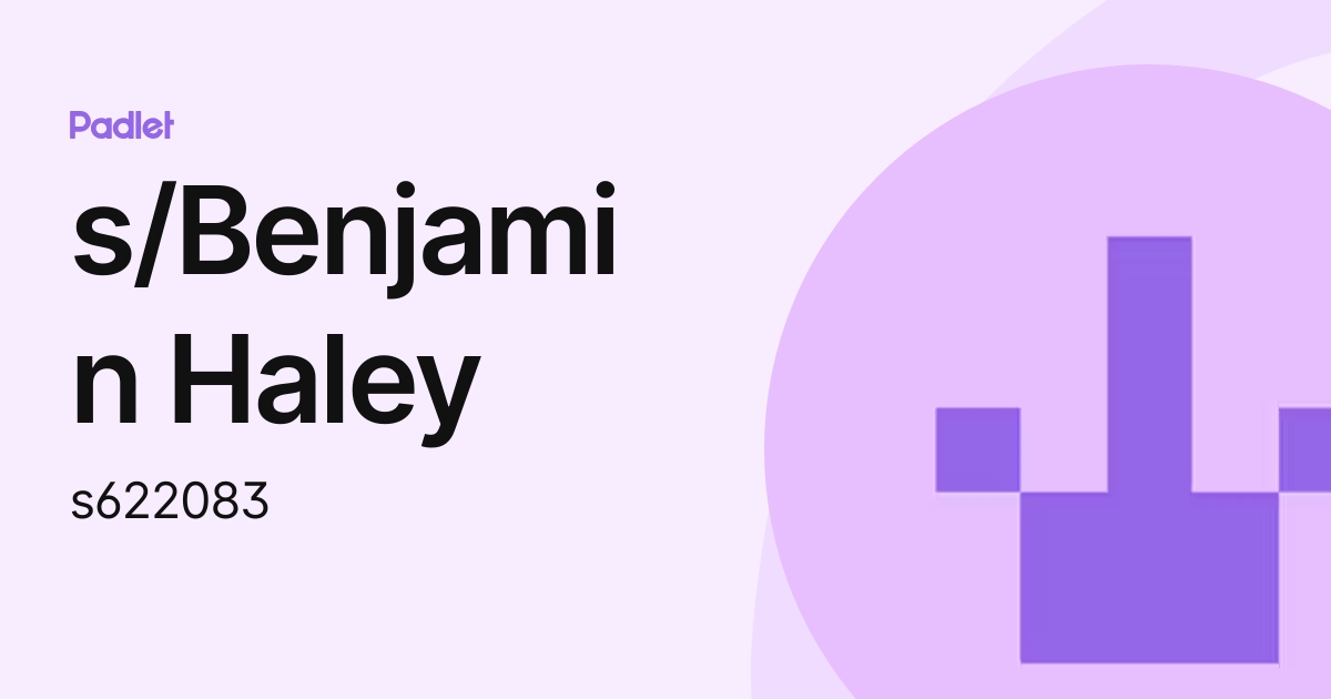 s/Benjamin Haley (s622083) profile | Padlet