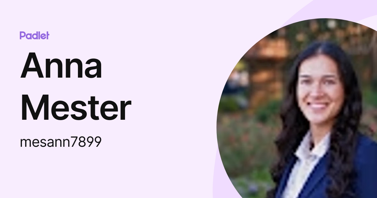 Anna Mester (mesann7899) profile | Padlet