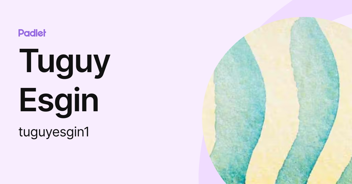 Tuguy Esgin (tuguyesgin1) profile | Padlet