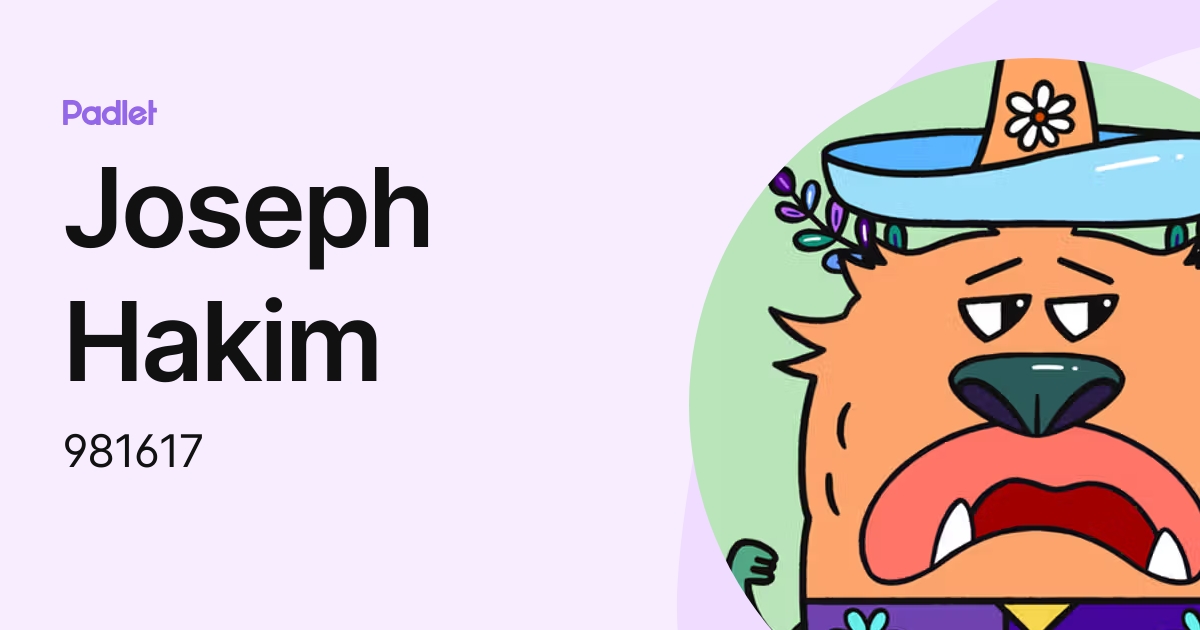 Joseph Hakim (981617) profile | Padlet