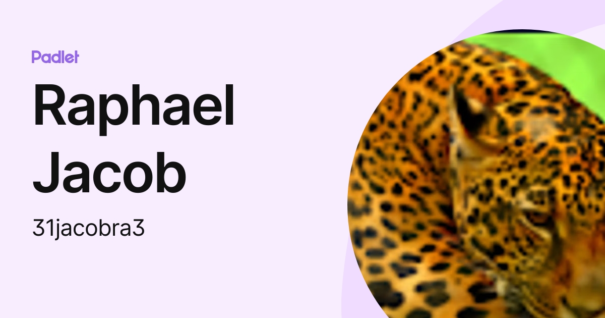 Raphael Jacob (31jacobra3) profile | Padlet