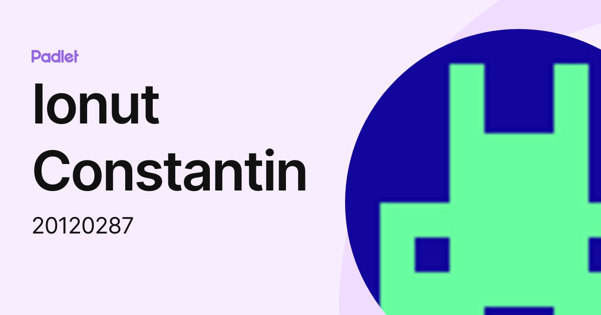 Ionut Constantin (20120287) profile | Padlet