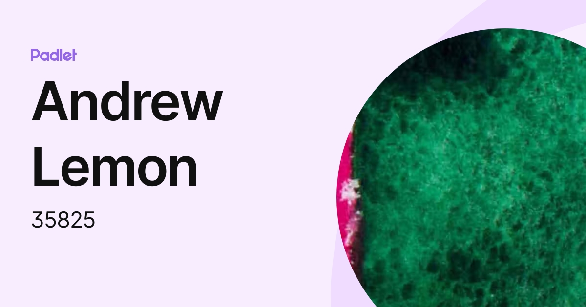 Andrew Lemon (35825) profile | Padlet