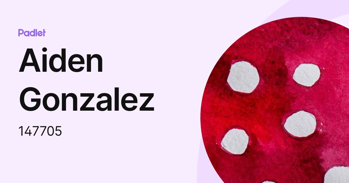 Aiden Gonzalez (147705) profile | Padlet