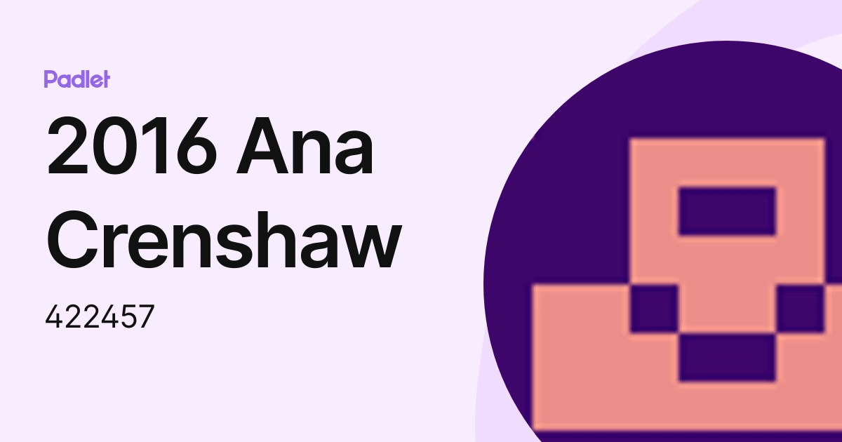 2016 Ana Crenshaw (422457) profile | Padlet