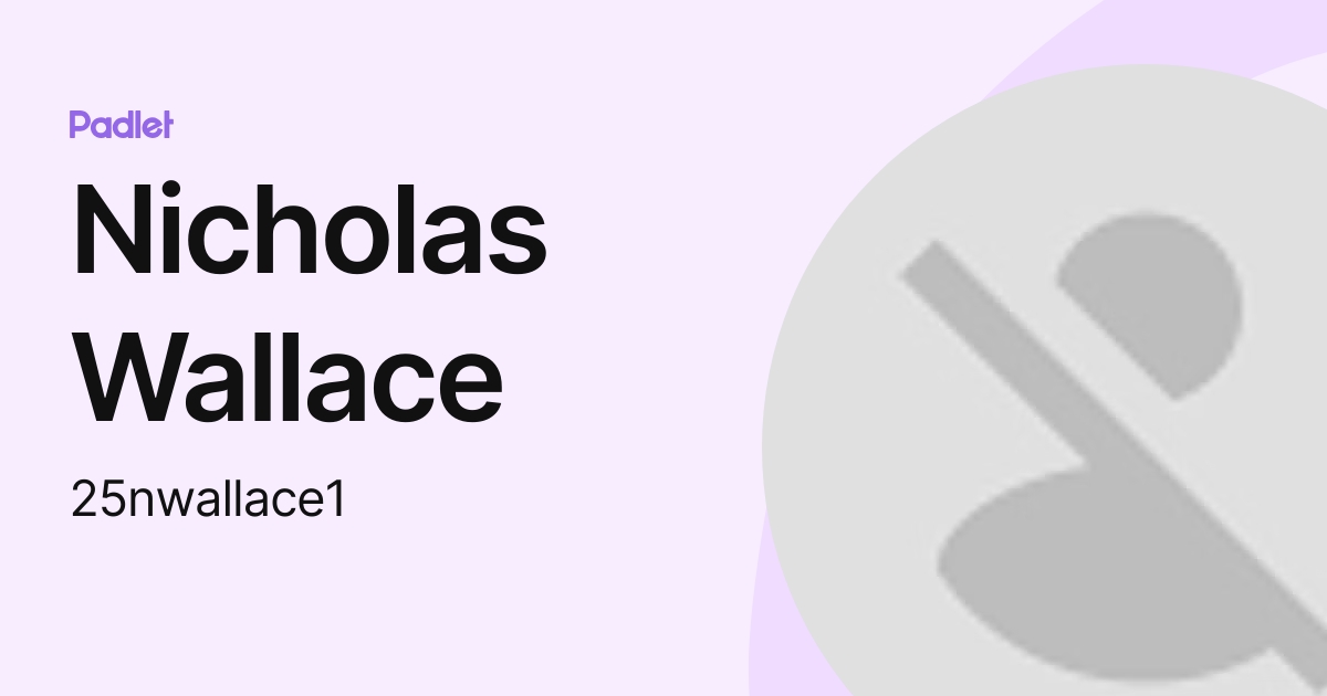 Nicholas Wallace (25nwallace1) profile | Padlet