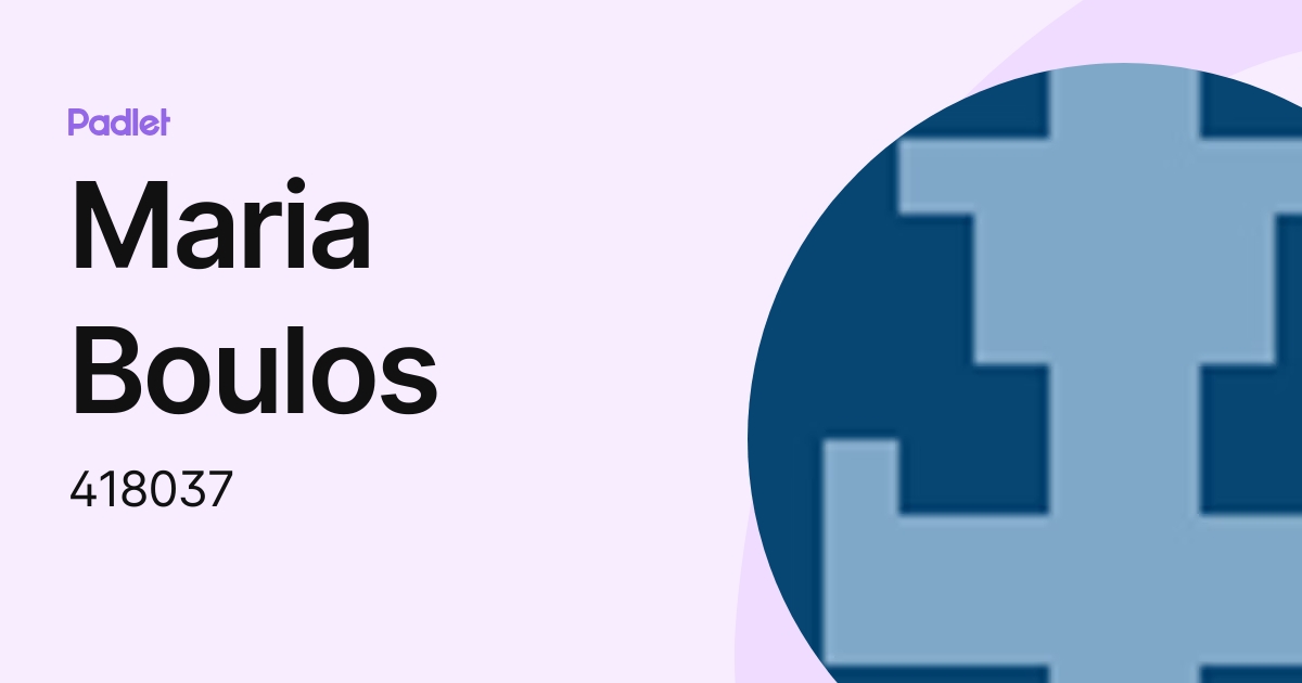 Maria Boulos (418037) profile | Padlet