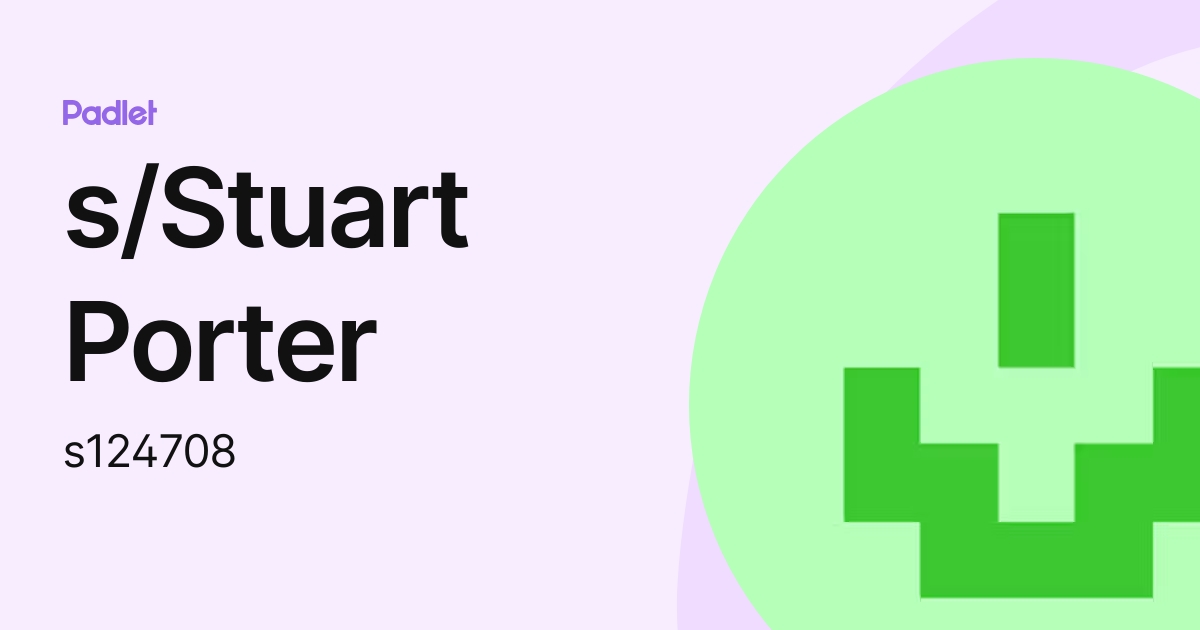 s/Stuart Porter (s124708) profile | Padlet