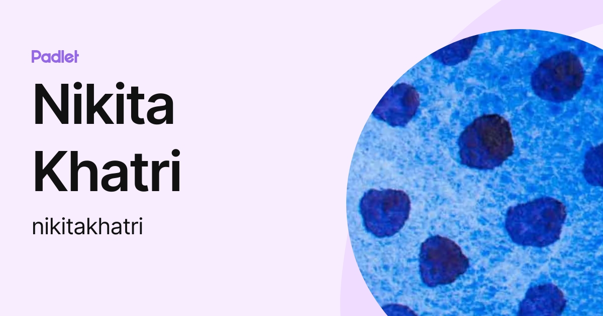 Nikita Khatri (nikitakhatri) profile | Padlet