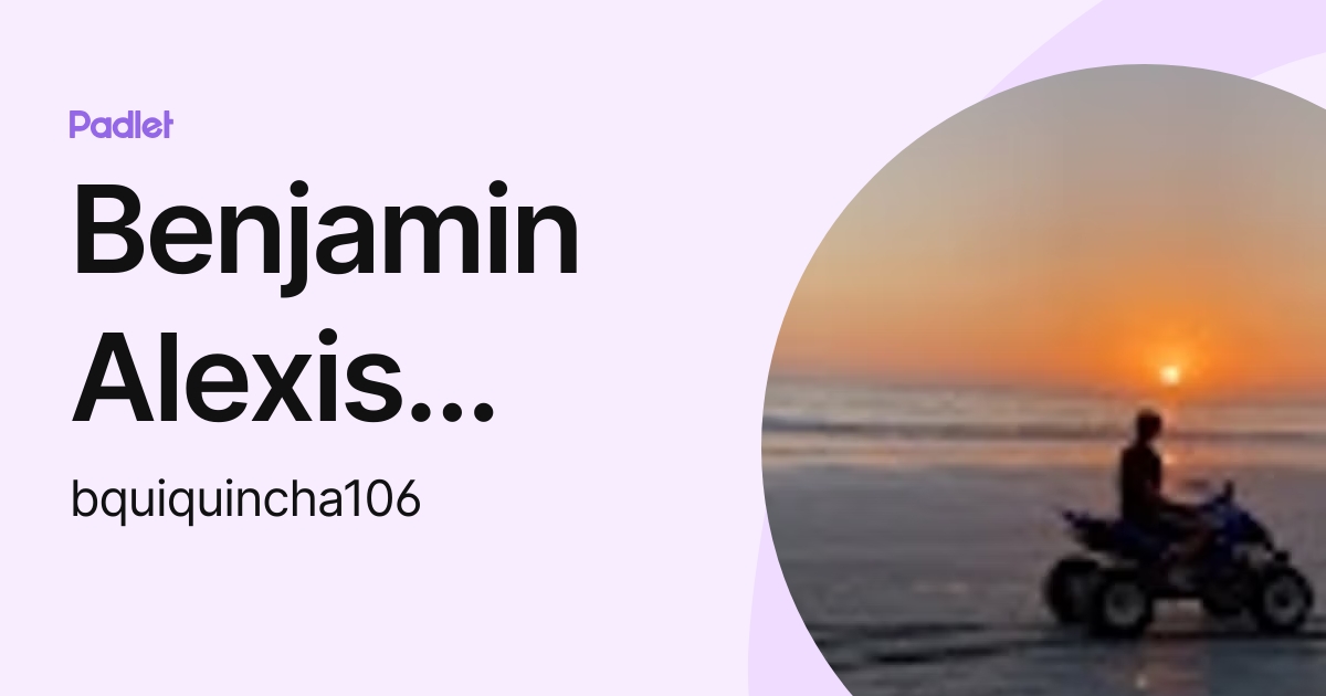 Benjamin Alexis Quiquincha Gutierrez (bquiquincha106) profile | Padlet