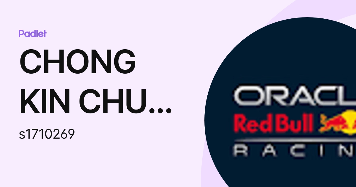 CHONG KIN CHUN莊健遵 (s1710269) profile | Padlet