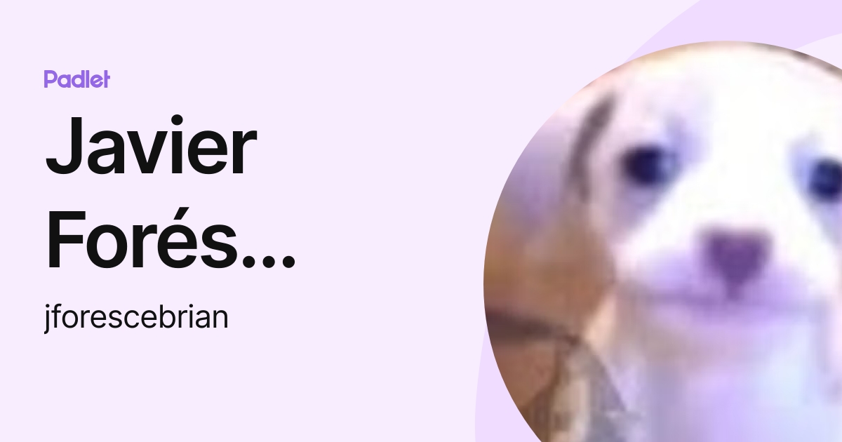 Javier Forés Cebrián (jforescebrian) perfil | Padlet