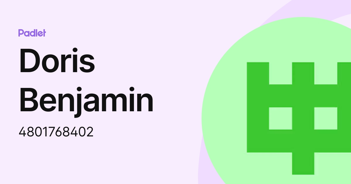 Doris Benjamin (4801768402) profile | Padlet