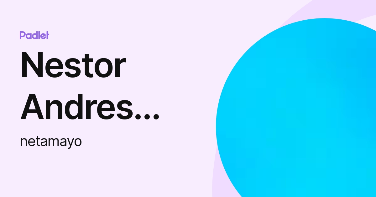 Nestor Andres Tamayo Ariza (netamayo) profile | Padlet