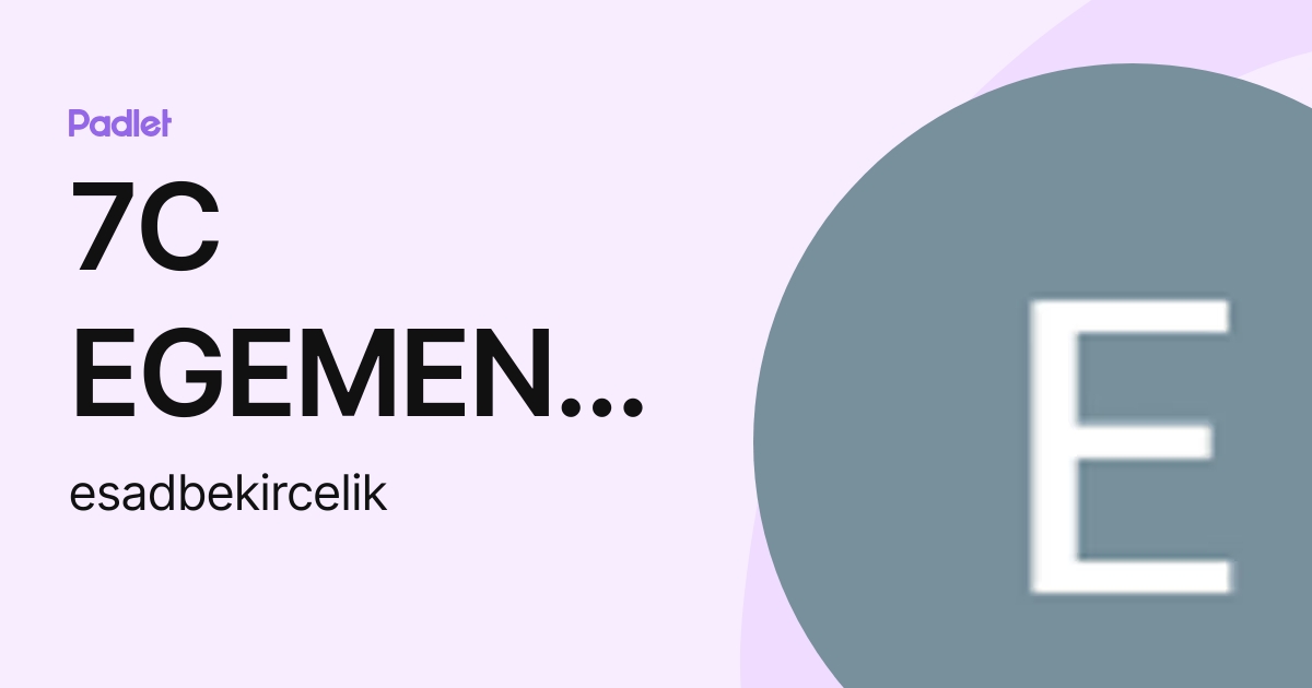7C EGEMEN EMİR ÇELİK (esadbekircelik) profile | Padlet