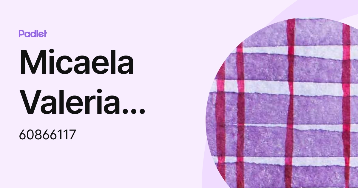 Micaela Valeria Salas Paco (60866117) profile | Padlet