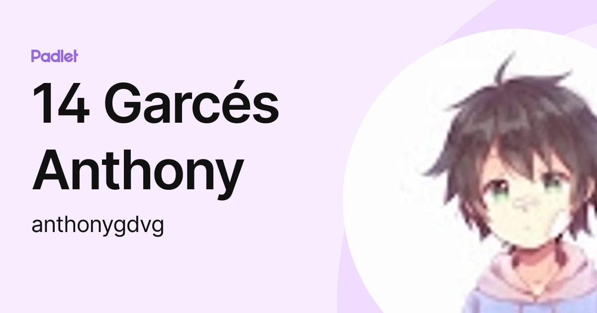 14 Garcés Anthony (anthonygdvg) profile | Padlet