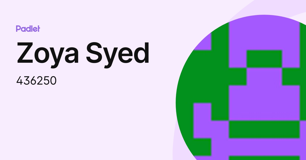 Zoya Syed (436250) profile | Padlet