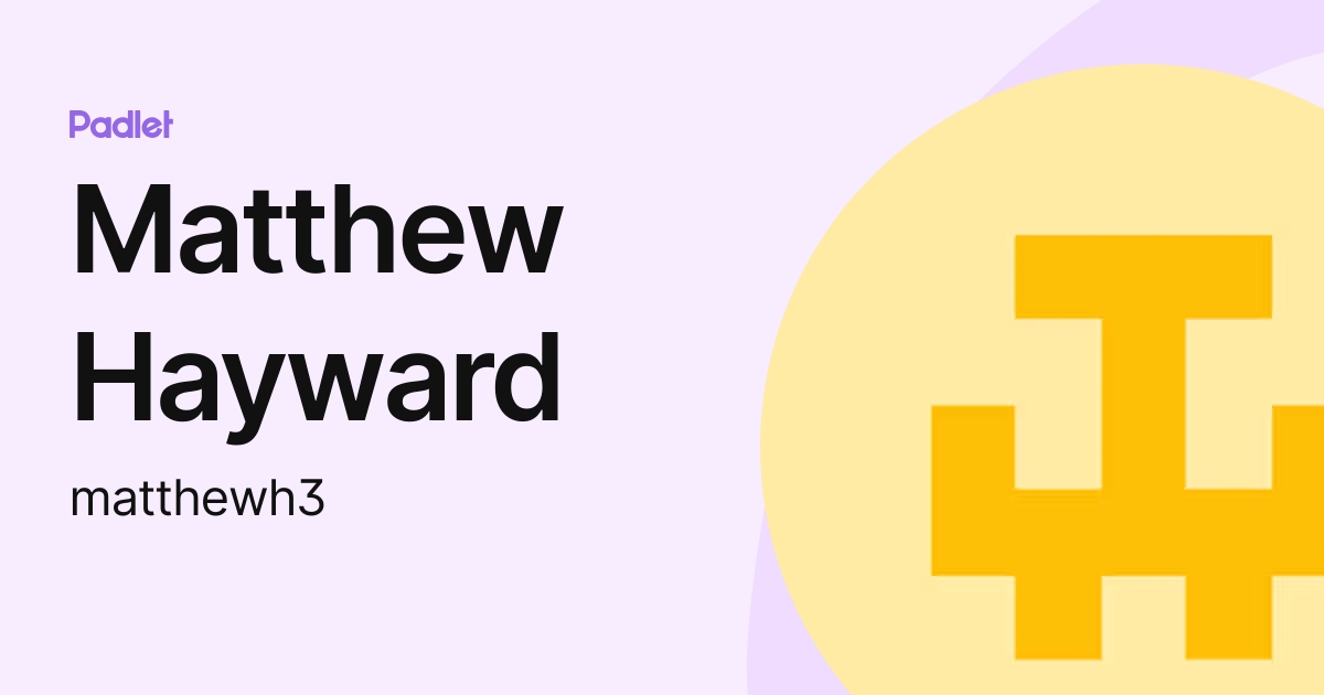 Matthew Hayward (matthewh3) profile | Padlet