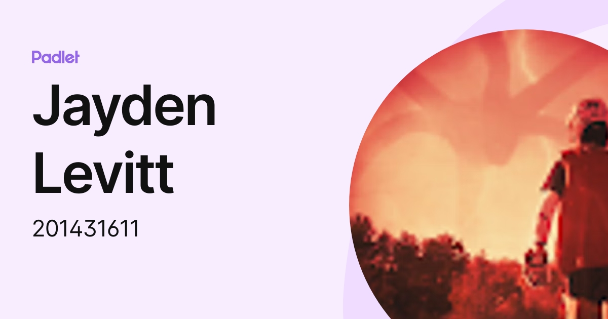 Jayden Levitt (201431611) profile | Padlet