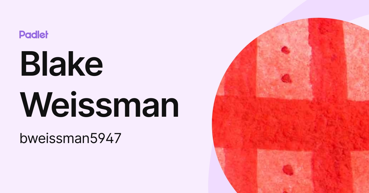 Blake Weissman (bweissman5947) profile | Padlet