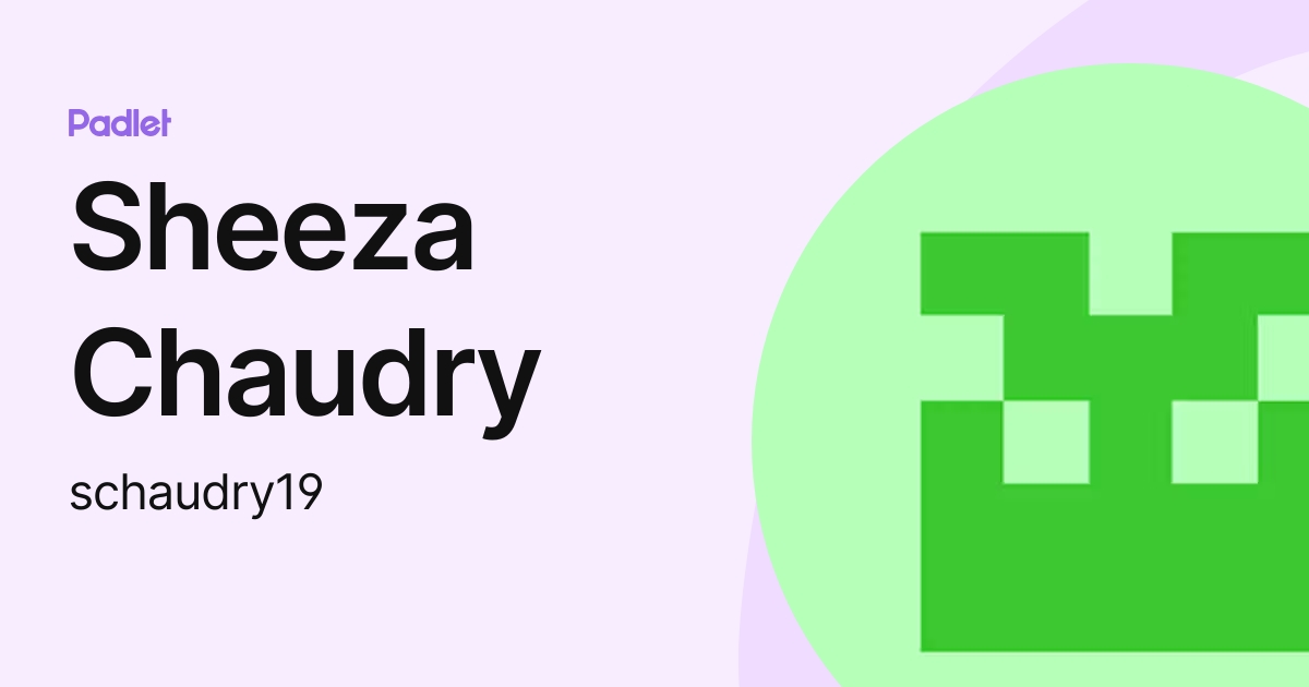 Sheeza Chaudry (schaudry19) profile | Padlet