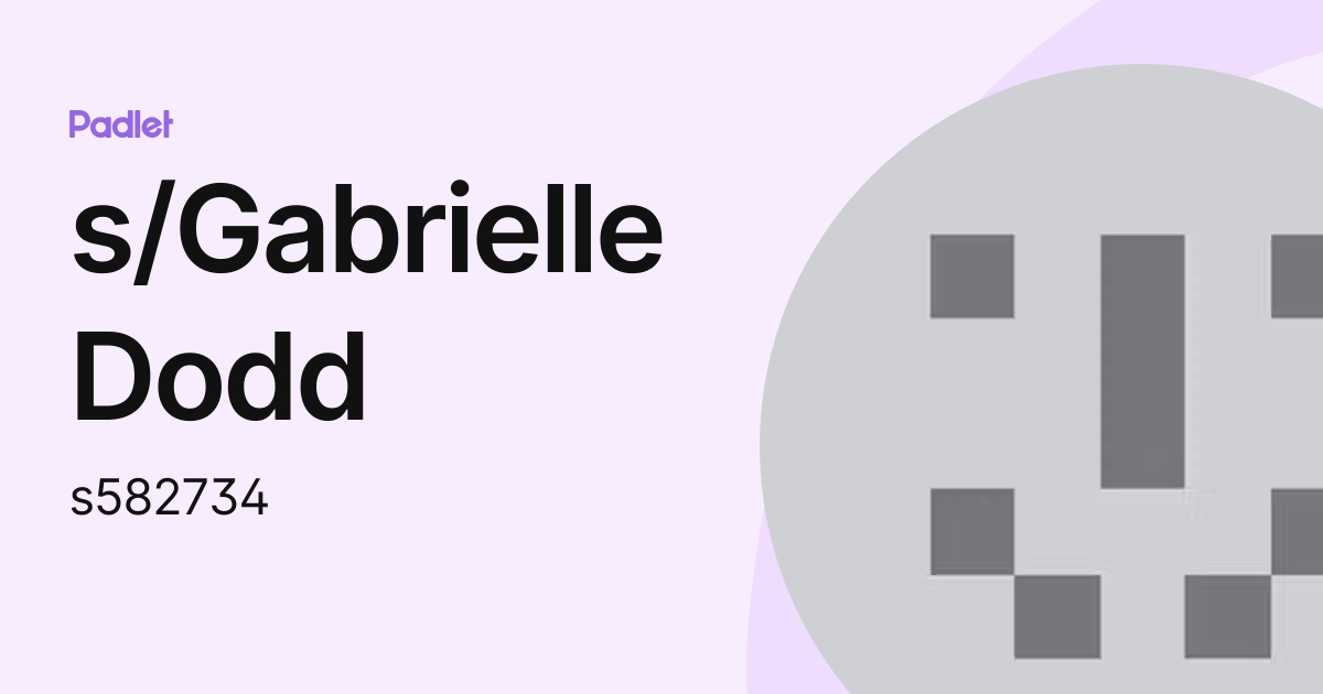 s/Gabrielle Dodd (s582734) profile | Padlet