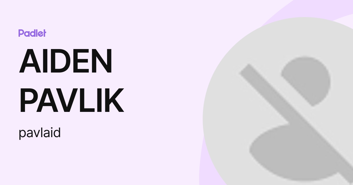 AIDEN PAVLIK (pavlaid) profile | Padlet