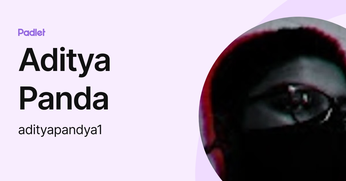 Aditya Panda (adityapandya1) profile | Padlet