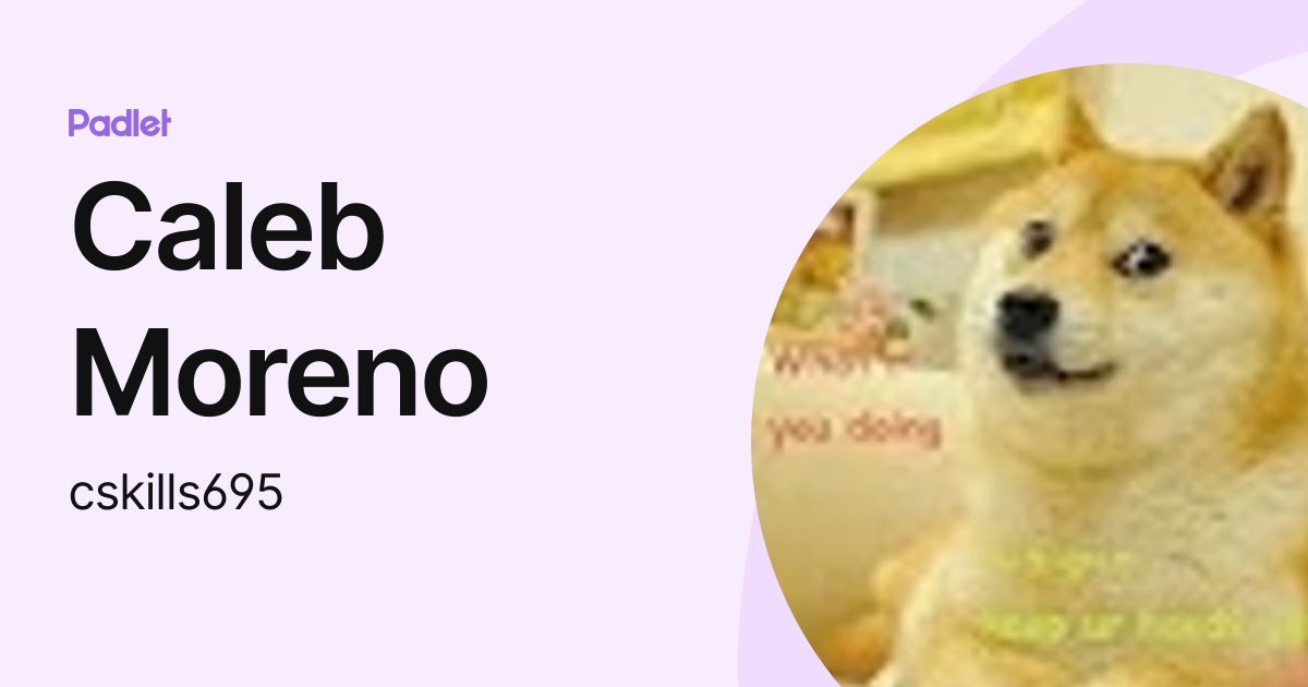 Caleb Moreno (cskills695) profile | Padlet