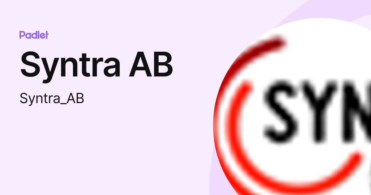 Syntra AB (Syntra_AB) profile | Padlet