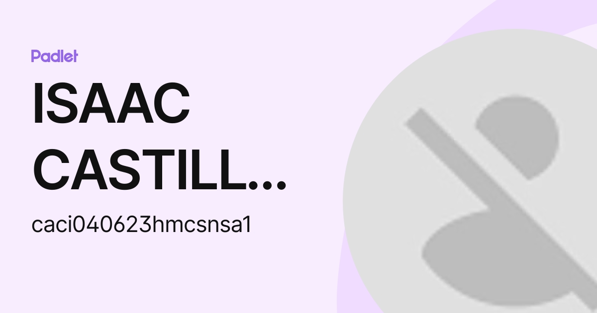 ISAAC CASTILLO CONDE (caci040623hmcsnsa1) profile | Padlet