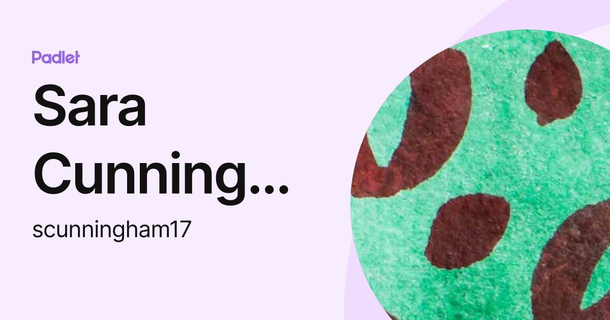 Sara Cunningham (scunningham17) profile | Padlet