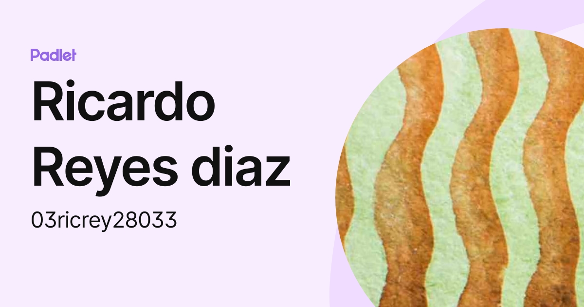 Ricardo Reyes diaz (03ricrey28033) profile | Padlet