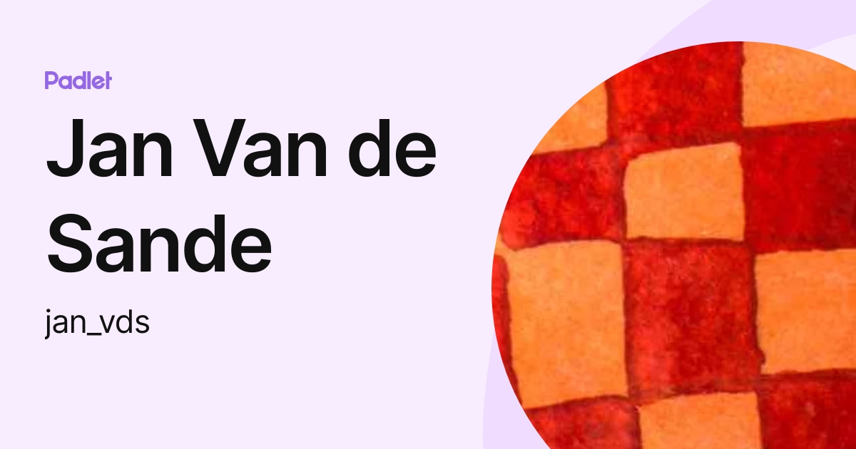 Jan Van de Sande (jan_vds) profile | Padlet