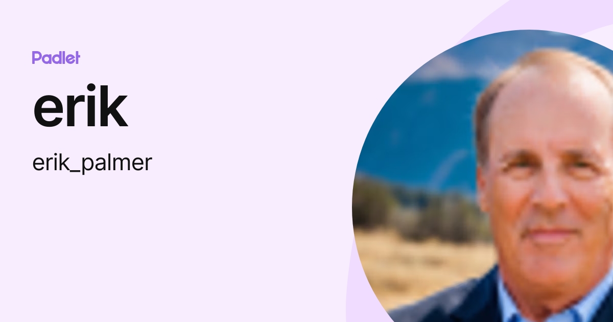 Erik Erik Palmer Profile Padlet