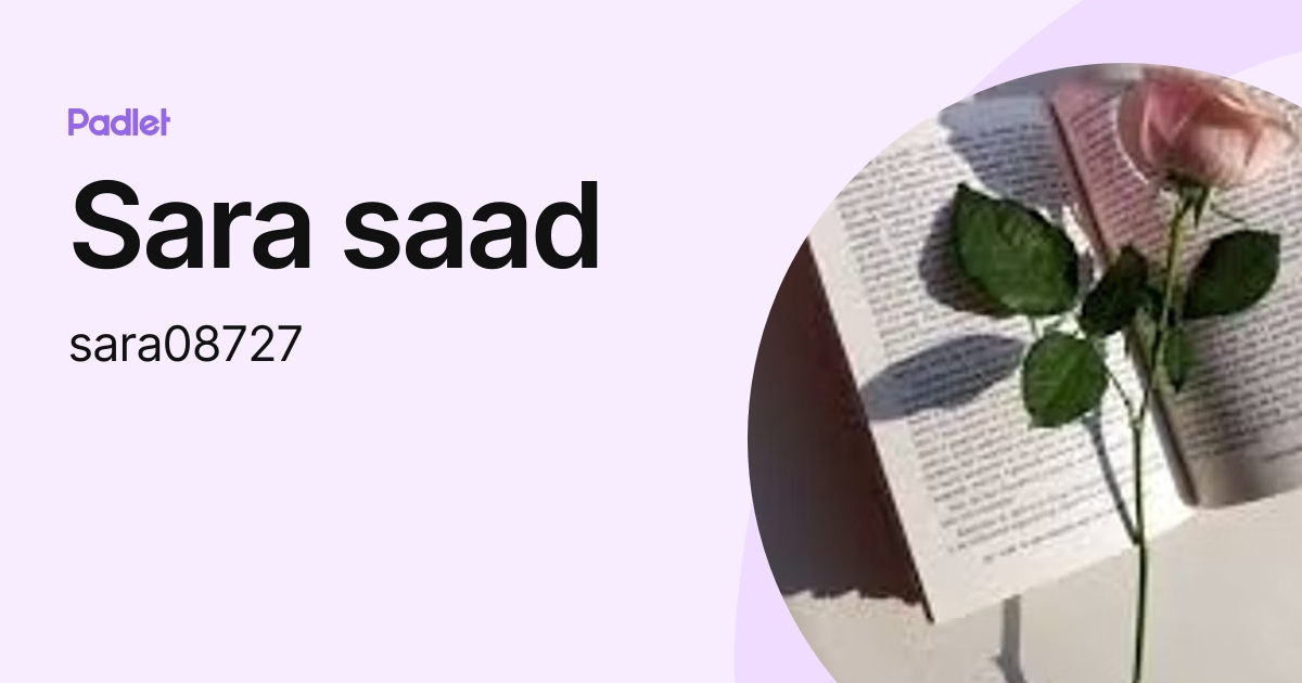 Sara saad (sara08727) profile | Padlet