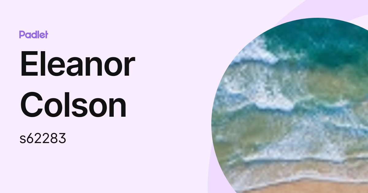 Eleanor Colson (s62283) profile | Padlet