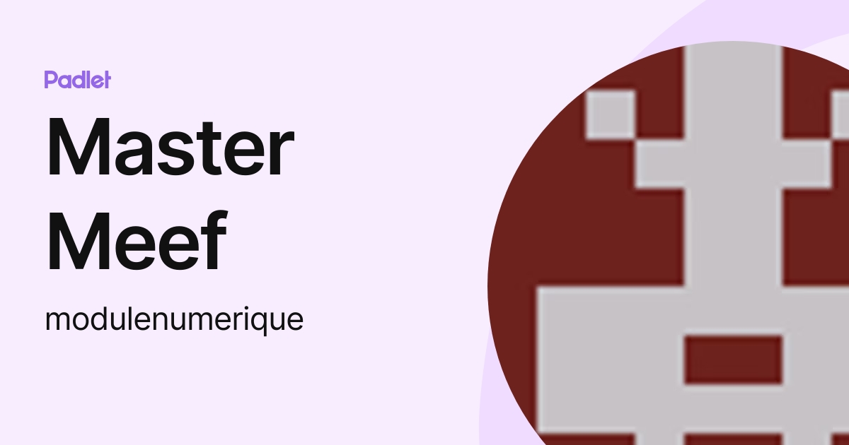 Master Meef (modulenumerique) profile | Padlet