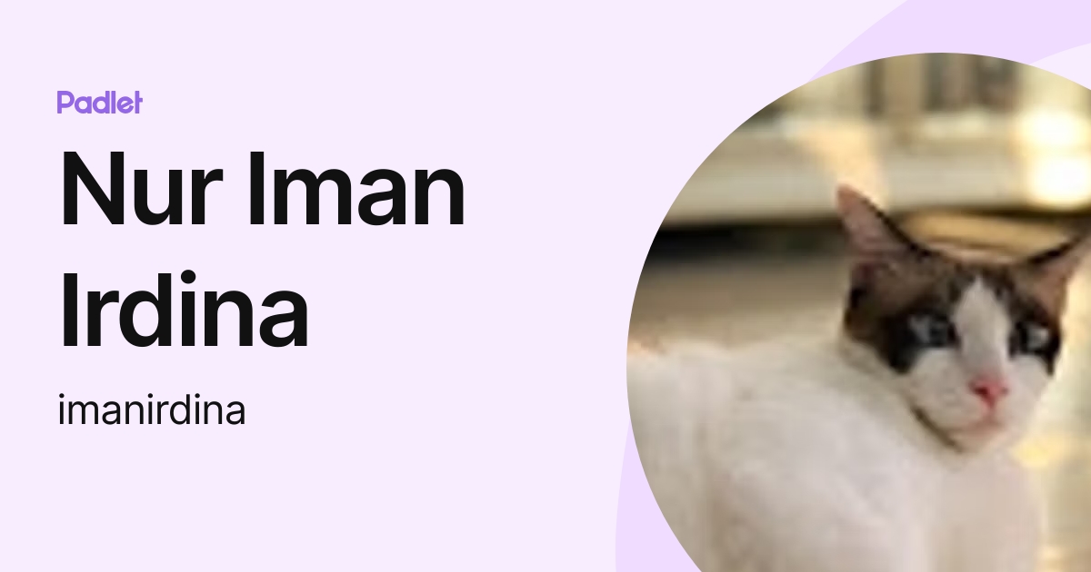 Nur Iman Irdina (imanirdina) profile | Padlet