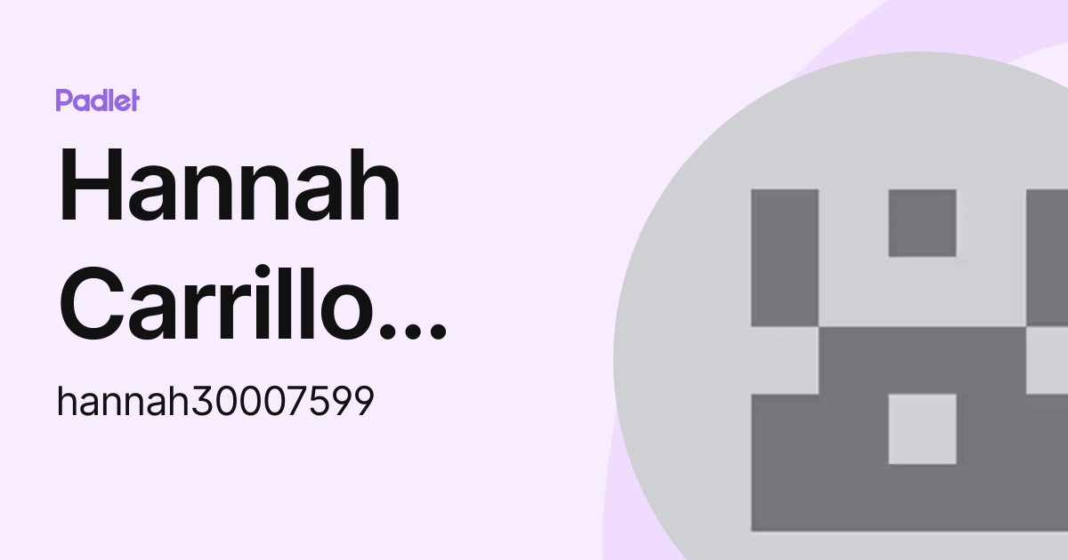Hannah Carrillo Velazquez (hannah30007599) profile | Padlet
