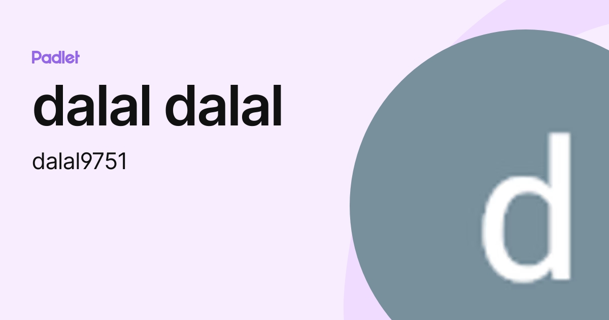الملف الشخصي لـ dalal dalal (dalal9751) | Padlet