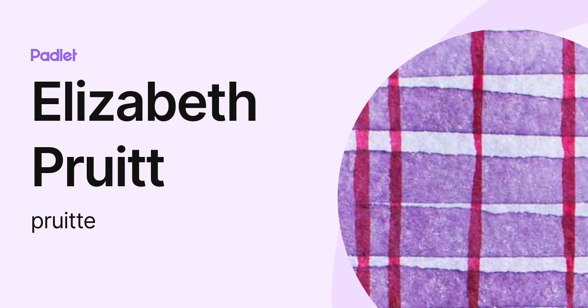 Elizabeth Pruitt (pruitte) profile | Padlet
