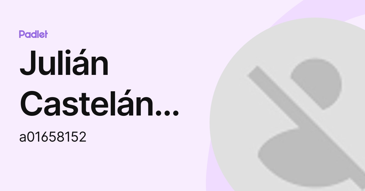 Julián Castelán Hernández (a01658152) profile | Padlet