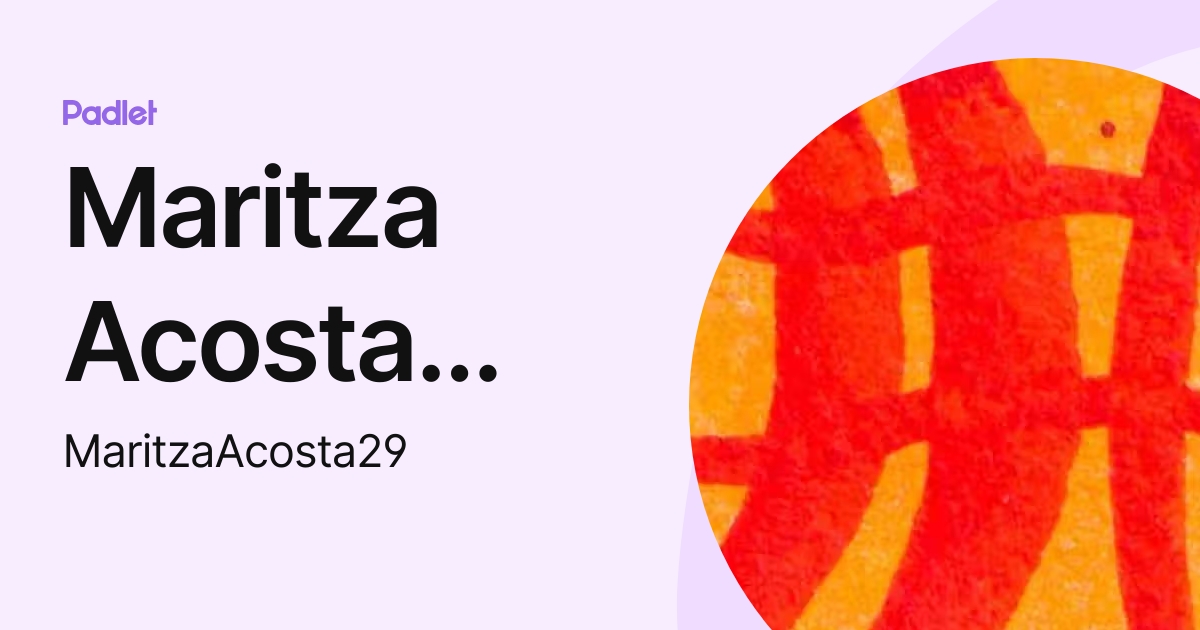 Maritza Acosta Ramírez (MaritzaAcosta29) profile | Padlet