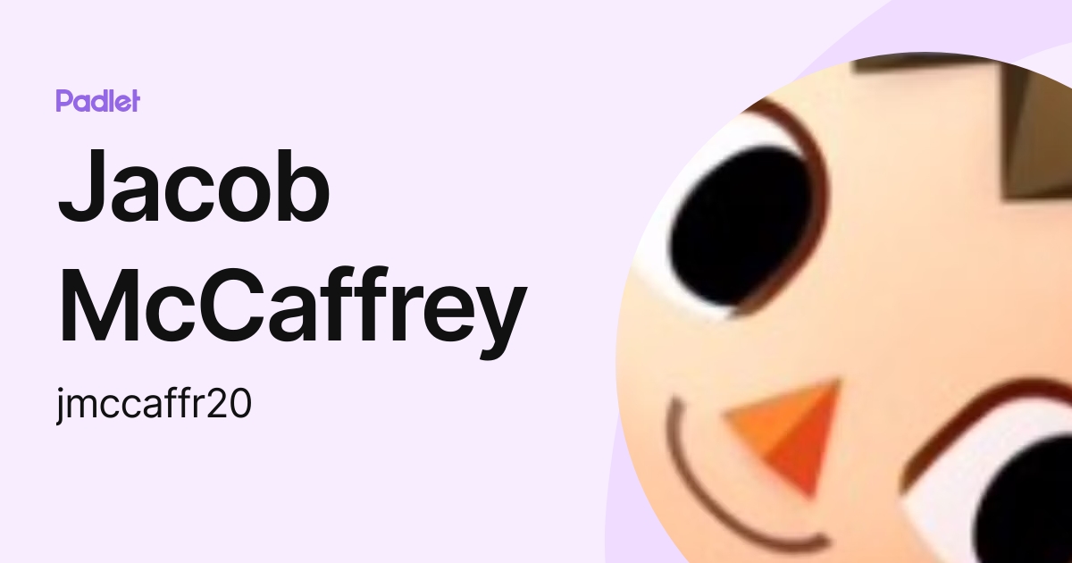 Jacob McCaffrey (jmccaffr20) profile | Padlet