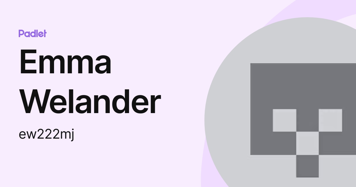 Emma Welander (ew222mj) profile | Padlet