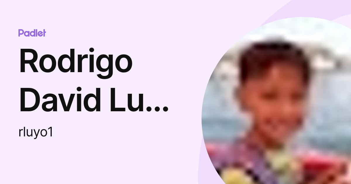 Rodrigo David Luyo Li (rluyo1) profile | Padlet