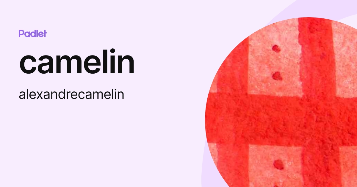 camelin (alexandrecamelin) profile | Padlet